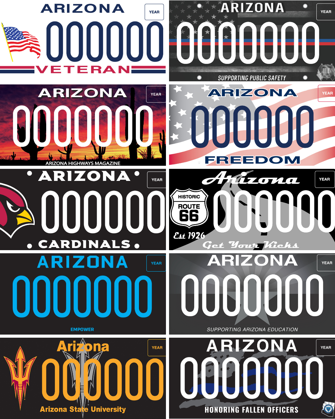 The 10 most popular specialty license plates in Arizona for 2025 ...