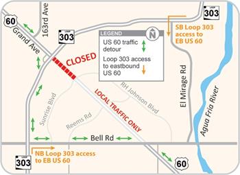 Loop 303 bridge work requires weekend closure of Grand Avenue in ...